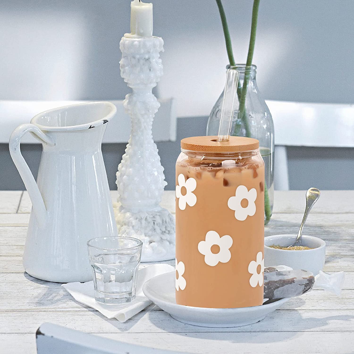 BambooMason Stylish Glass Cups with Straws and Lids for Every Occasion ...